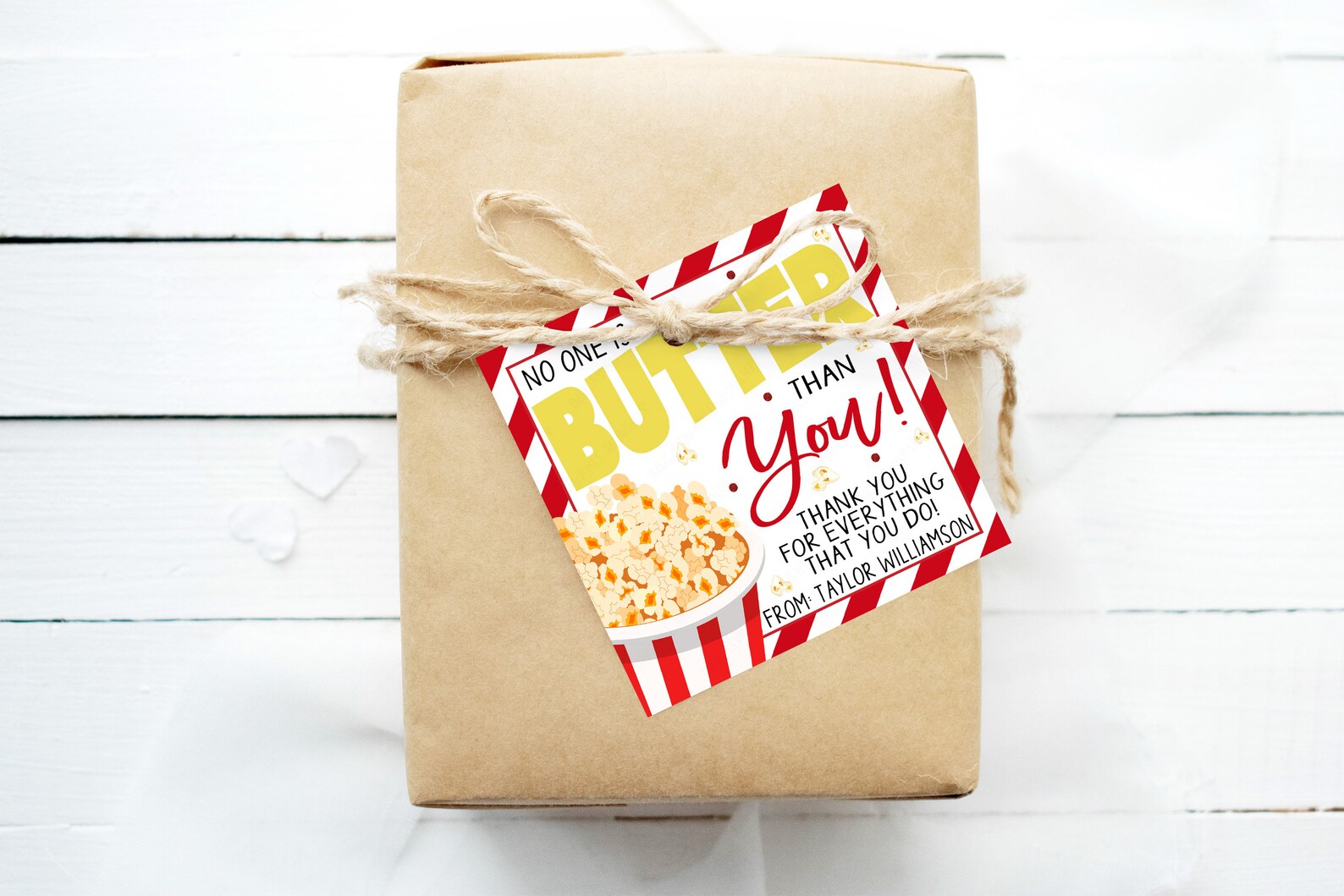 Popcorn Gift Tags No One is Butter Than You Appreciation - Etsy