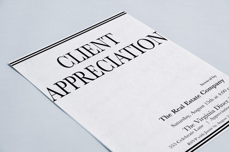 Client Appreciation Invitation, Staff Employee Office Business Work ...