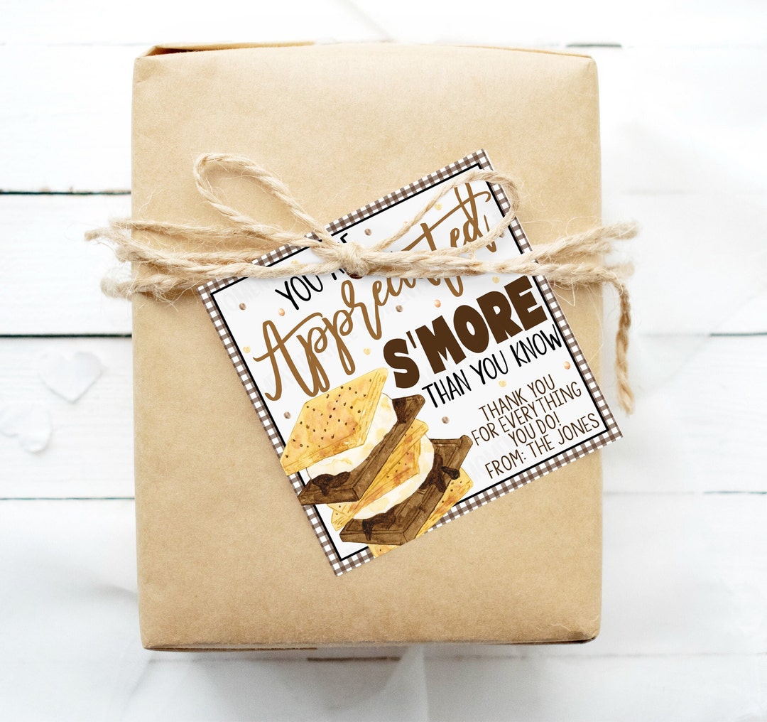 EDITABLE S'more Appreciation Gift Tag, Employee Teacher Nurse Office ...