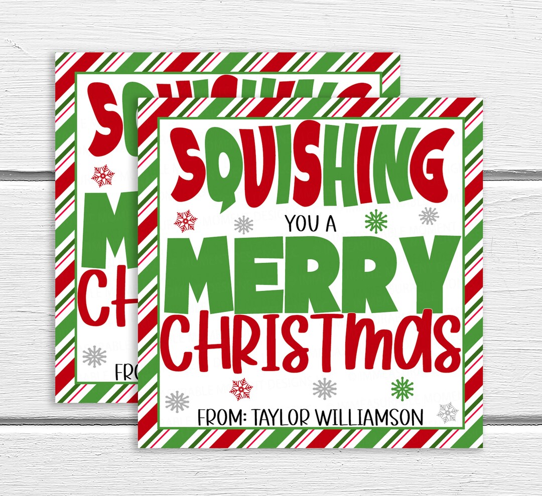 Christmas Squishies Gift Tag Squishy Toy Tags Squishing You - Etsy