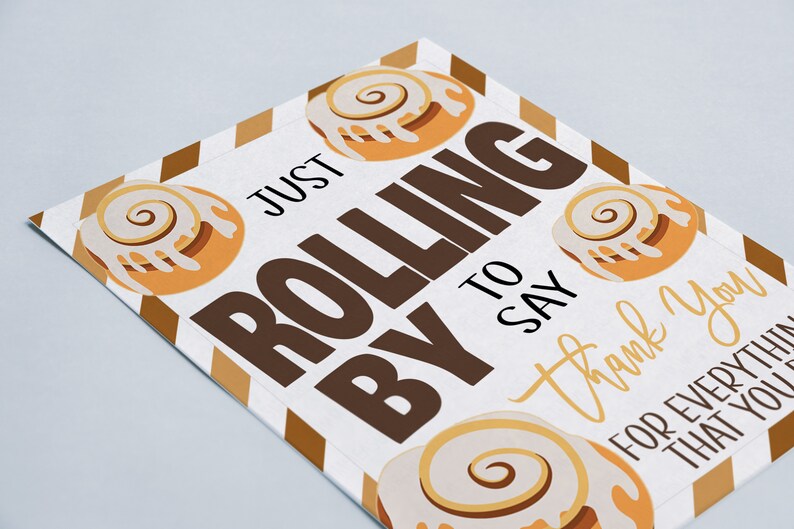 Cinnamon Roll Sign Cinnamon Buns Just Rolling by to Say - Etsy