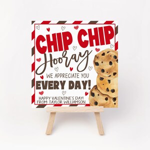 Valentine Cookie Gift Tags, Editable Appreciation Chocolate Chip Cookie ...