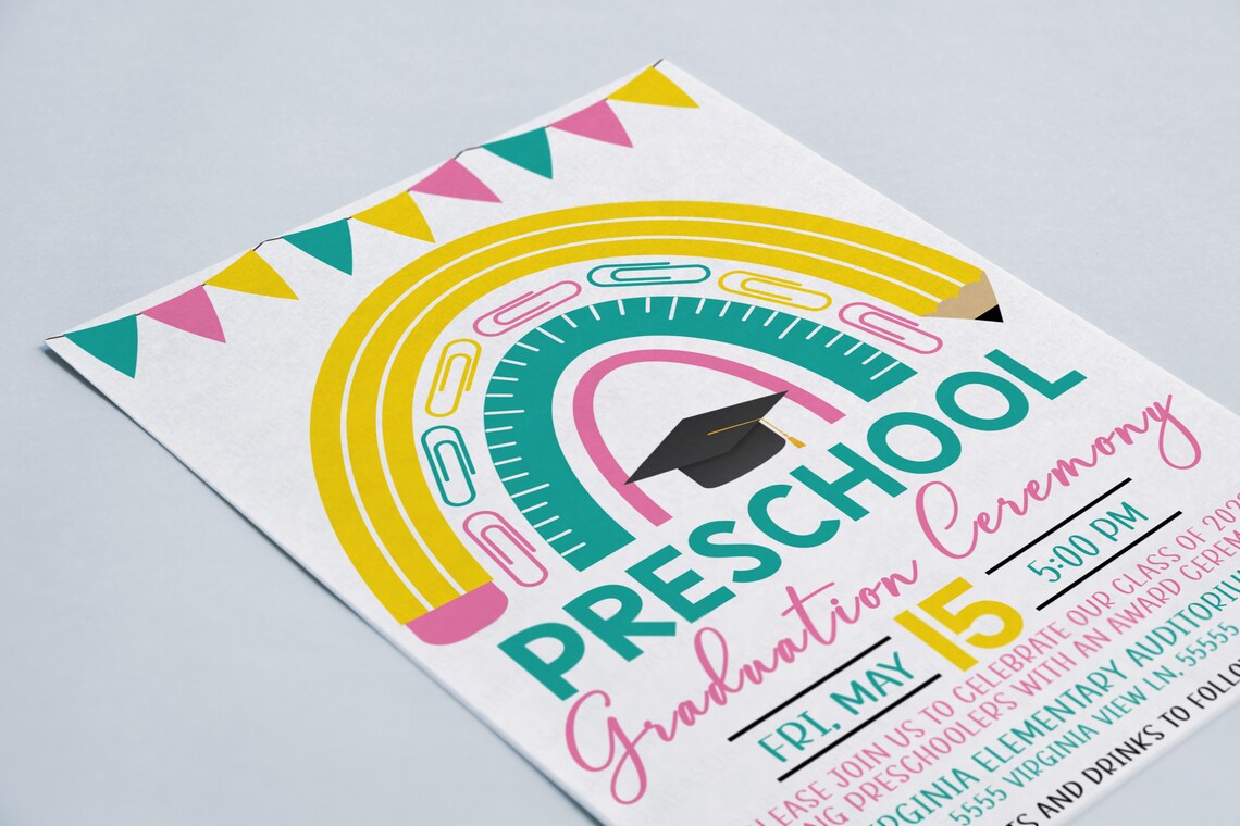 Editable Preschool Graduation Celebration Invitation Prek - Etsy
