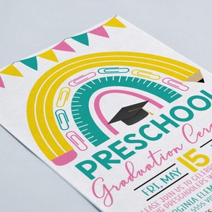 Editable Preschool Graduation Celebration Invitation, Prek Kindergarten ...