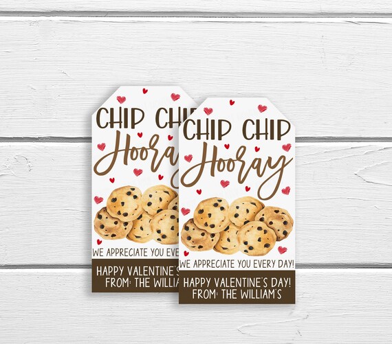 Valentine's Cookie Thank You Gift Tags, Editable Appreciation Cookie ...