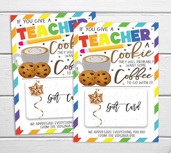 Teacher Appreciation Gift Card Holder If You Give A Teacher - Etsy