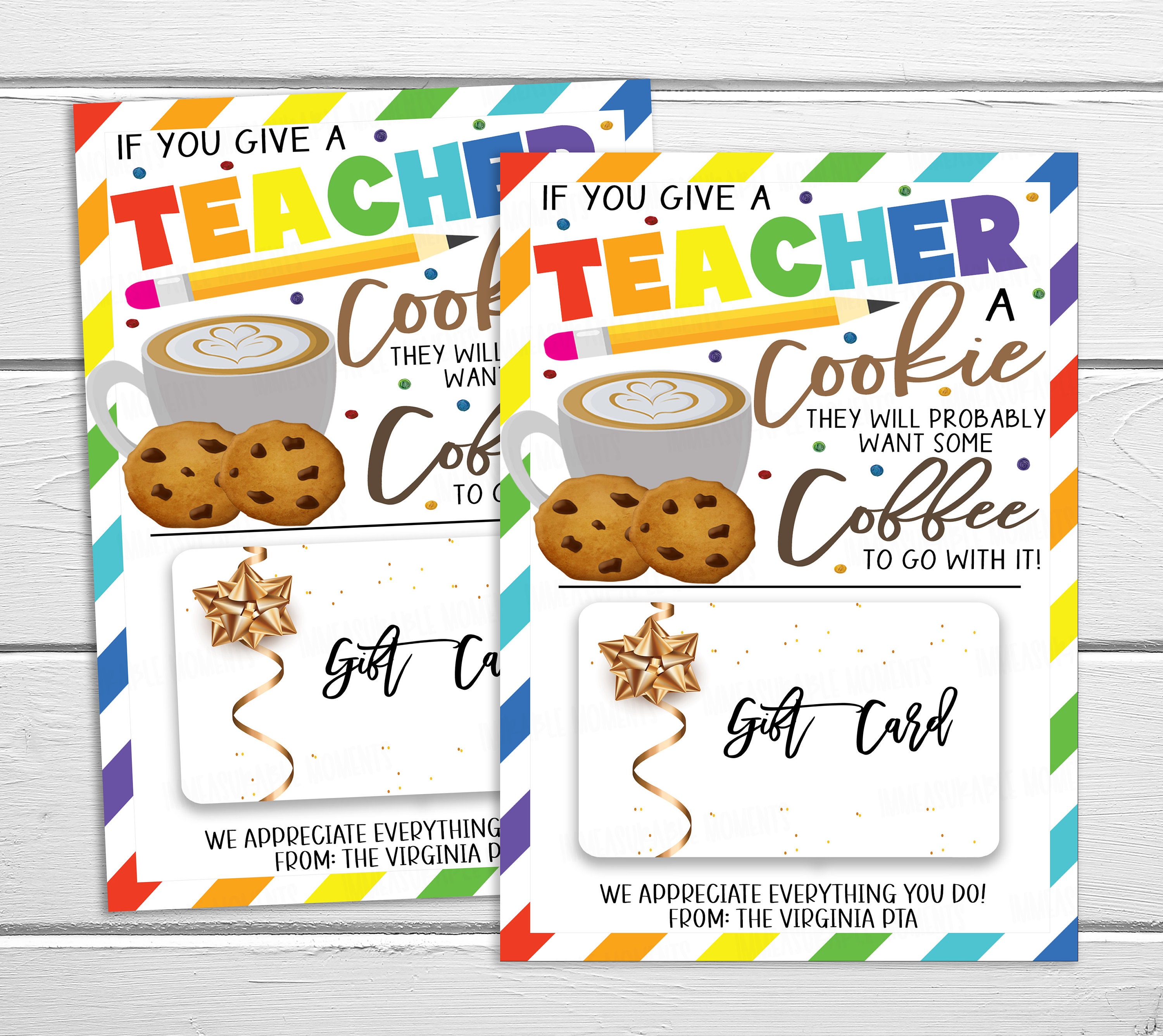 Teacher Appreciation Gift Card Holder, If You Give A Teacher Cookie ...