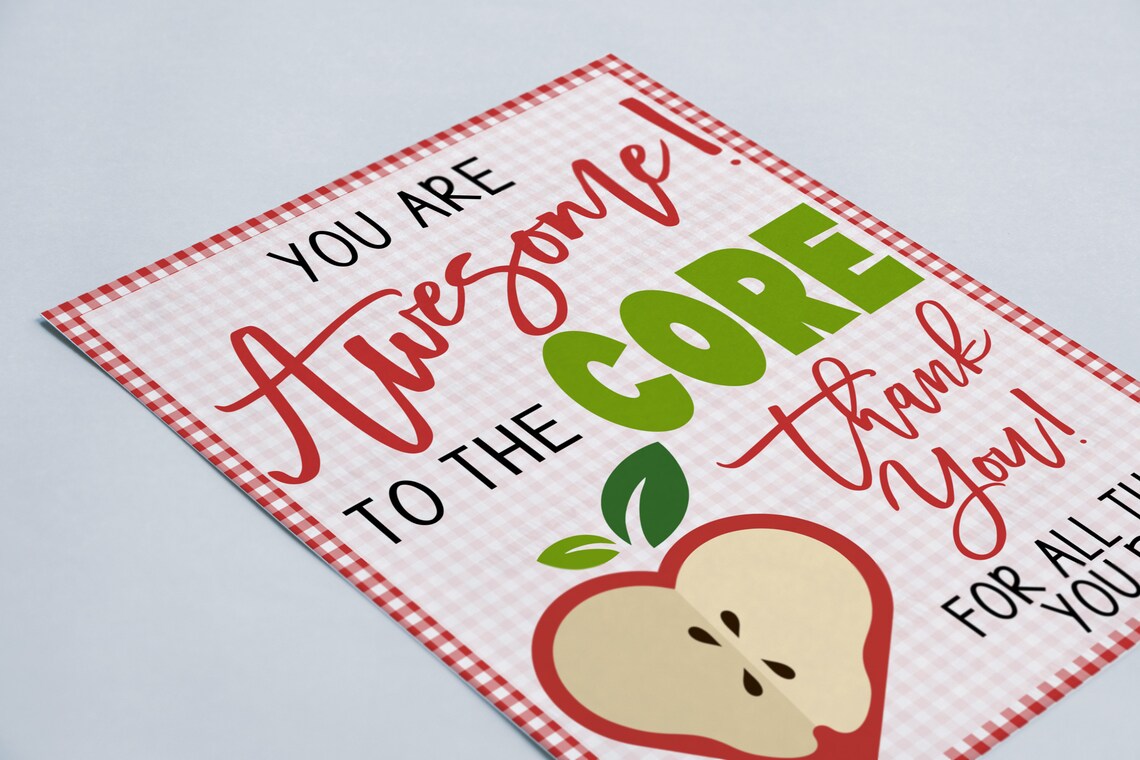 Teacher Apple Sign, You Are Awesome to the Core, Teacher Appreciation ...