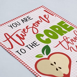 Teacher Apple Sign, You Are Awesome to the Core, Teacher Appreciation ...