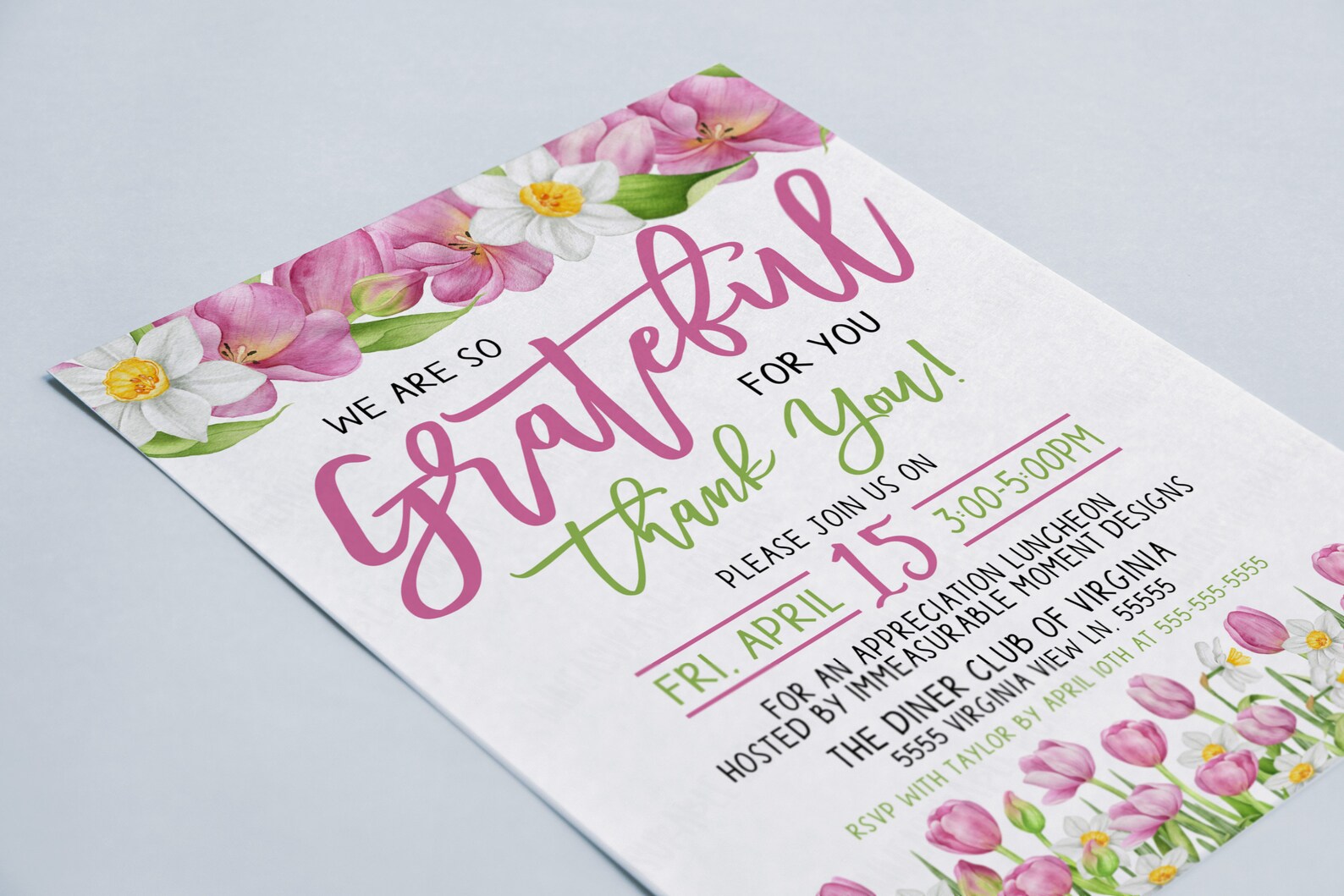 Appreciation Invitation, Grateful for You, Teacher Staff Invitation ...