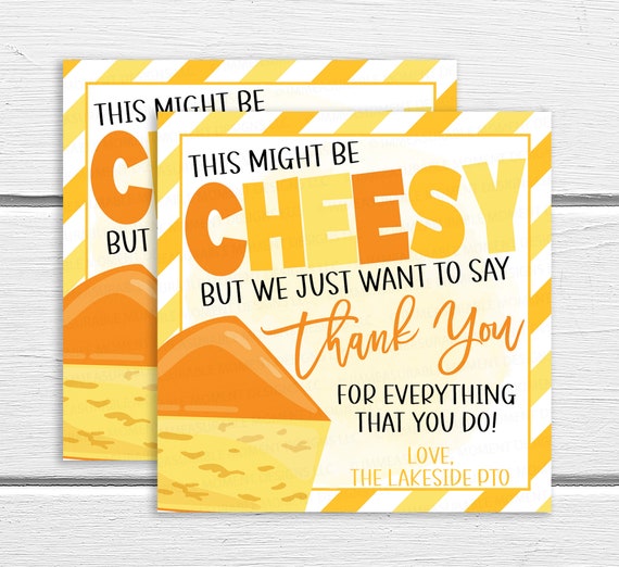 Cheese Gift Tag, Teacher Staff Employee School Employee Volunteer ...