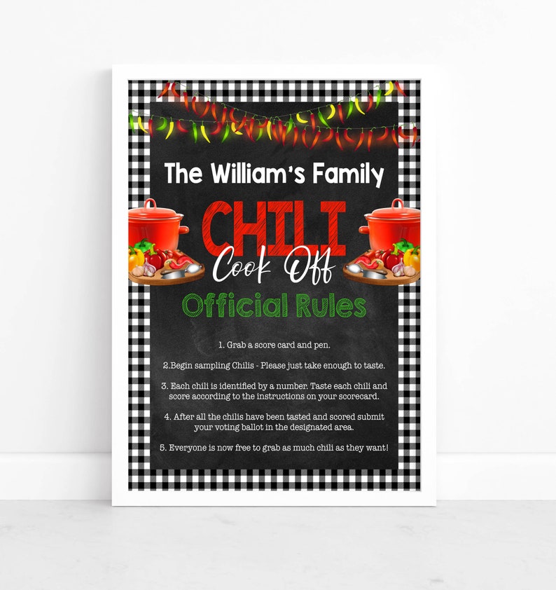 Editable Chili Cookoff Kit Full Kit Cook-off Party Event - Etsy