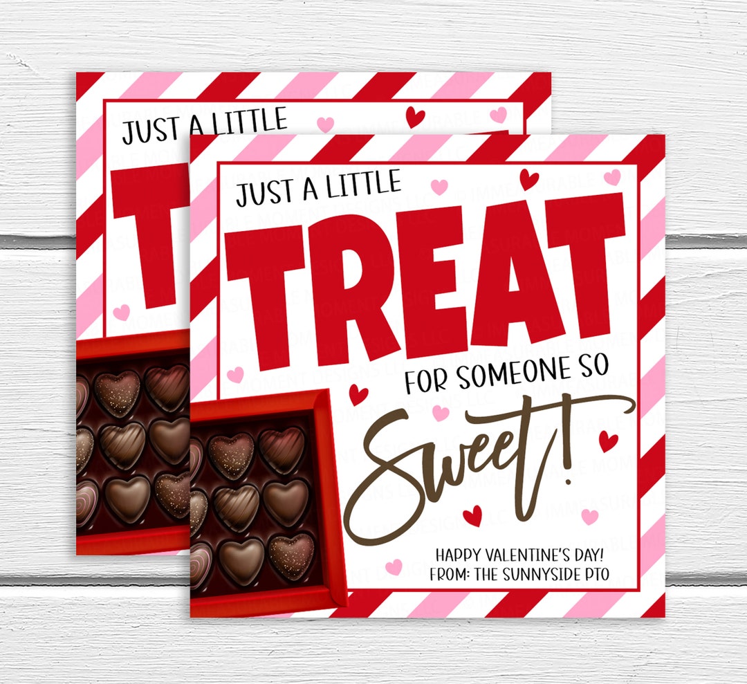 Valentine's Day Chocolate Candy Gift Tags, Treat for Someone Sweet ...