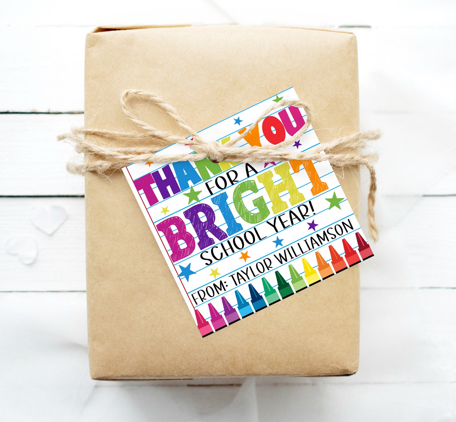 End of School Gift Tag Thank You for A Bright School Year - Etsy