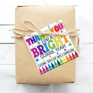 End of School Gift Tag, Thank You for A Bright School Year, Last Day of ...
