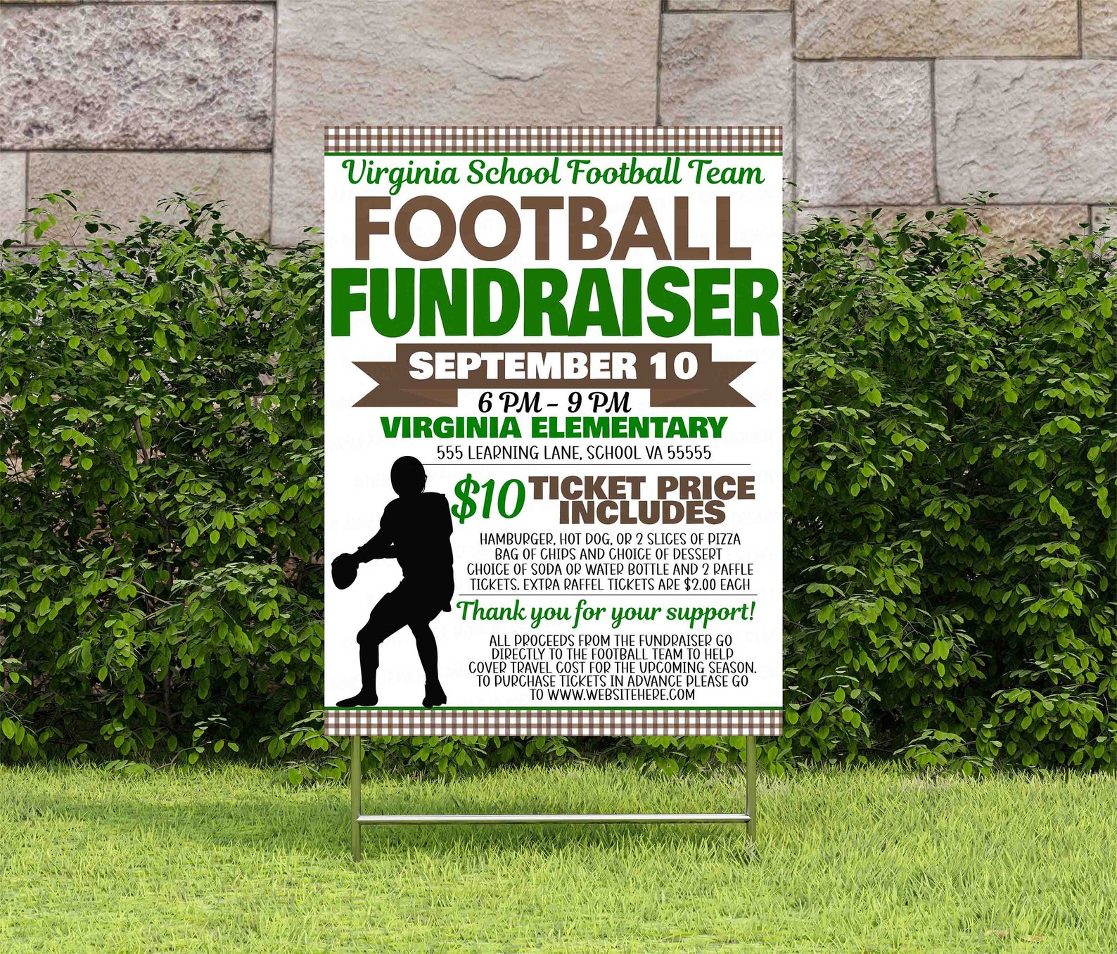Football Fundraiser Flyer Editable Printable PTA PTO Flyer - Etsy