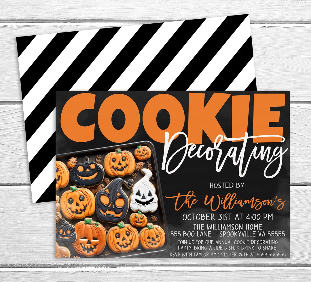 Halloween Cookie Decorating Invitation, Cookie Decorating Party Invite ...