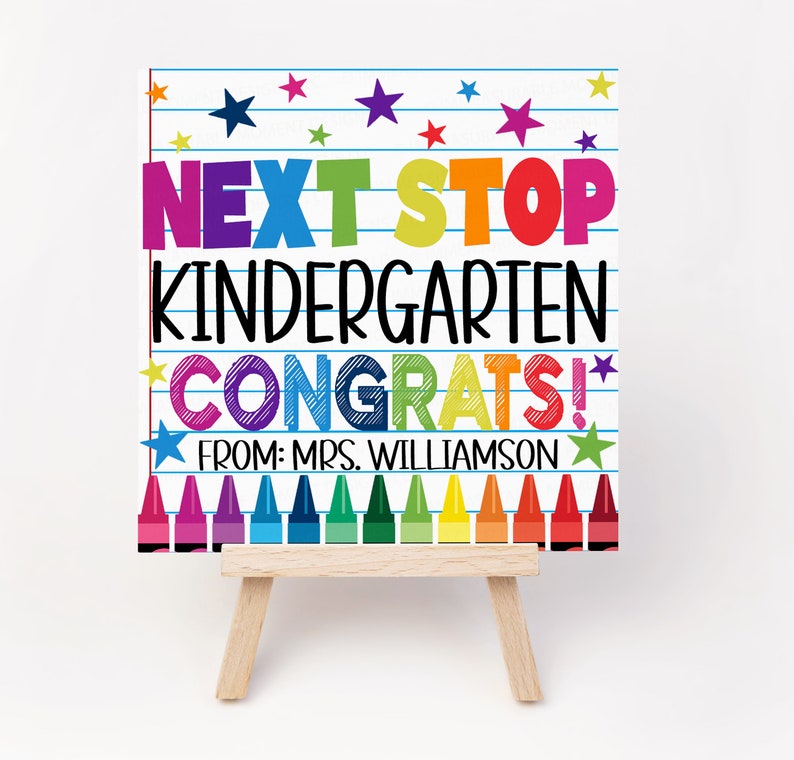 Preschool Graduation Gift Tag, Editable Next Stop Kindergarten ...