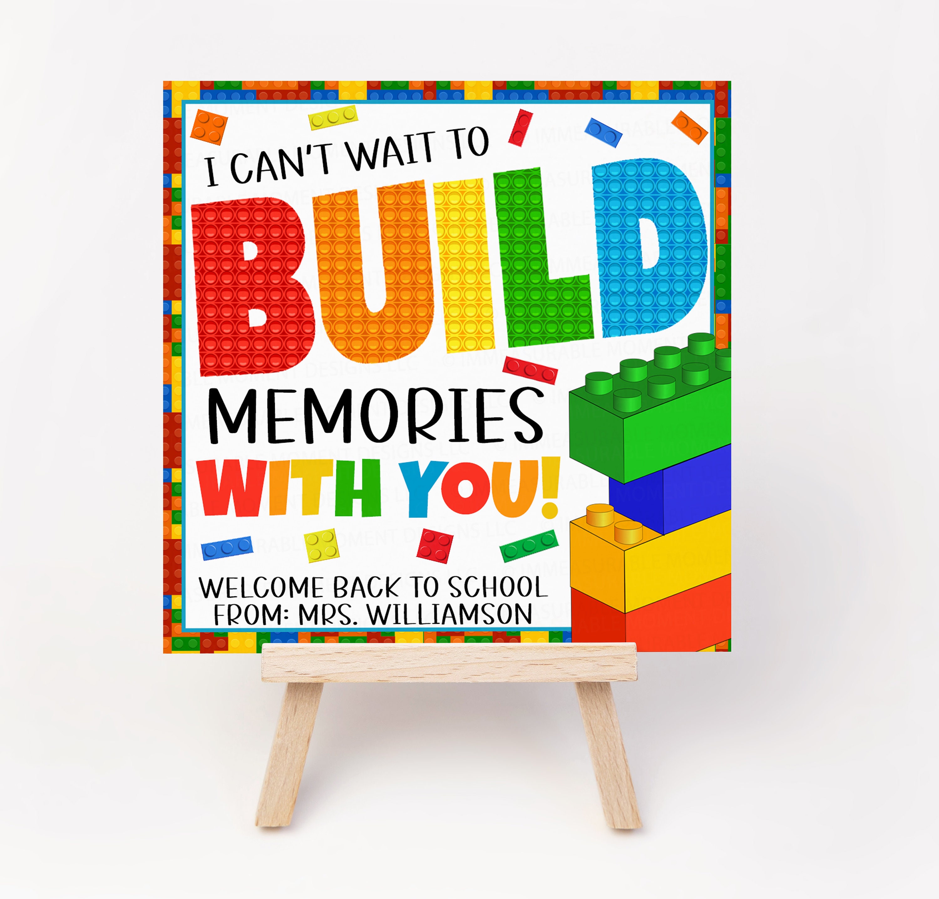Back to School Building Block Gift Tags, Gift for Students Classmates ...