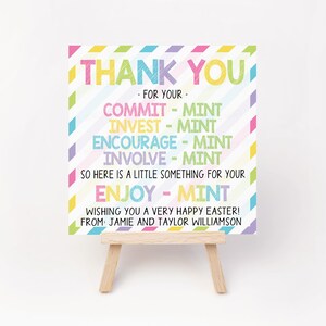 Easter Mint Tags, Thank You Labels, Mint Candy Gift Tags, Easter ...