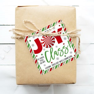 Christmas Classmate Gift Tags, Peppermint Candy Joy to Have You in My ...