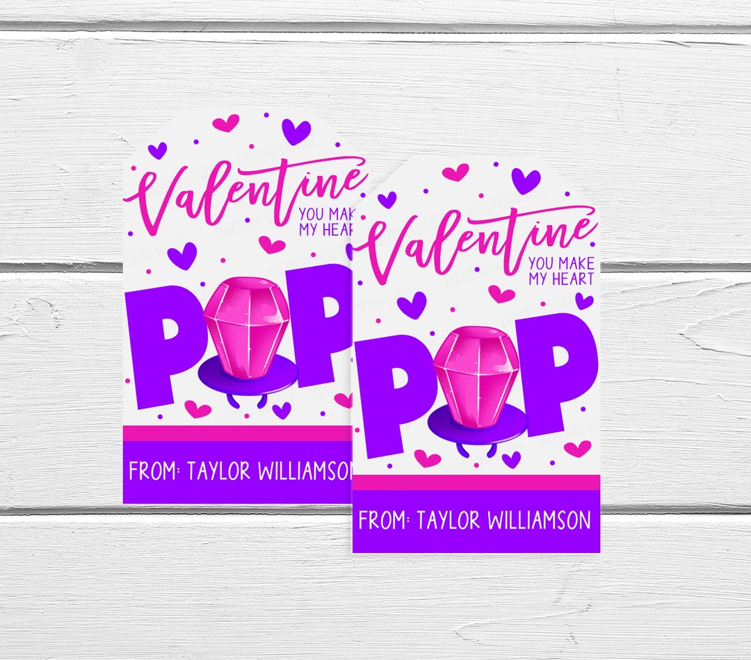 Valentine Candy Gift Tags, Editable Ring Pop Gift Tag, You Make My ...