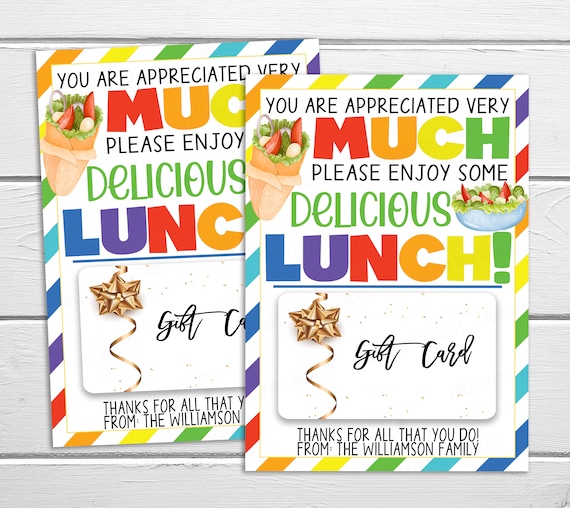 Lunch Gift Card Holder, Thank You Gift Tag, Wrap Sandwich Health Food ...