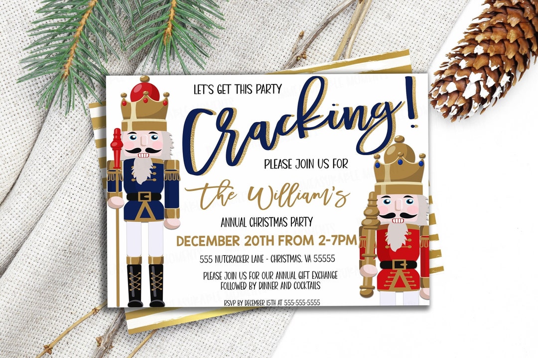 Nutcracker Invitation, Editable Christmas Dinner Lunch Party Event ...