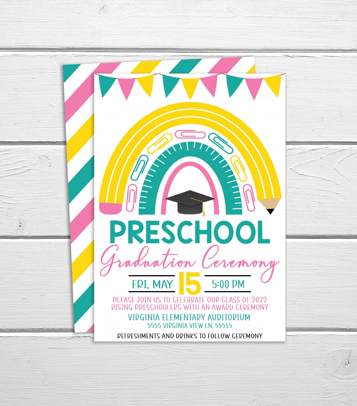 Editable Preschool Graduation Celebration Invitation Prek - Etsy