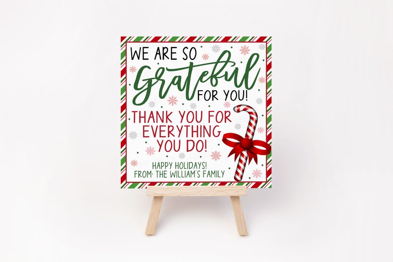 Holiday Appreciation Gift Tag Editable Christmas Thank You - Etsy