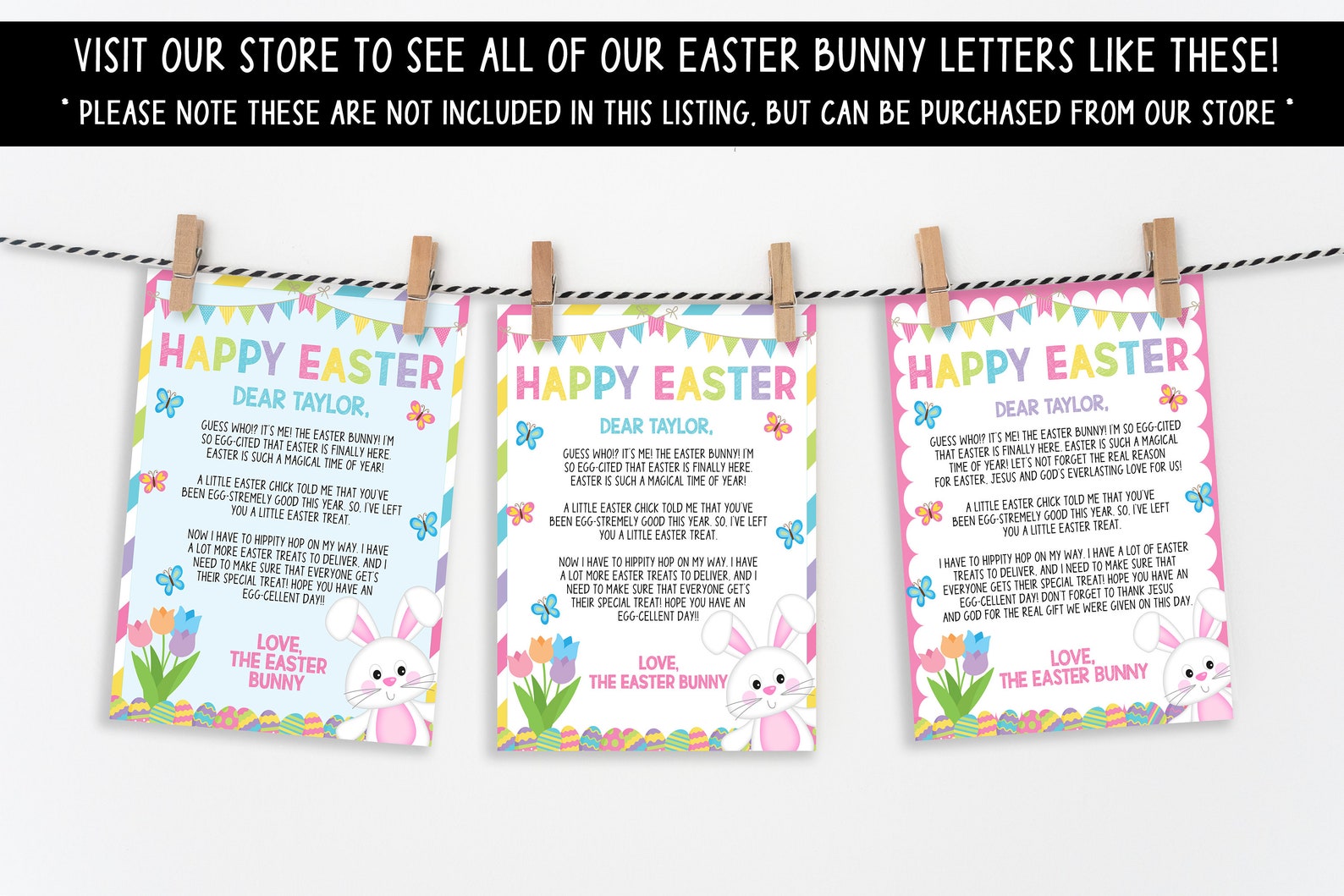 Letter From the Easter Bunny Template Kids Easter Morning - Etsy