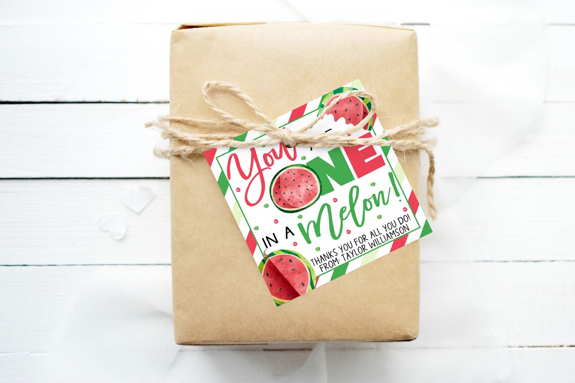 Watermelon Gift Tags You Are One in A Melon Appreciation - Etsy