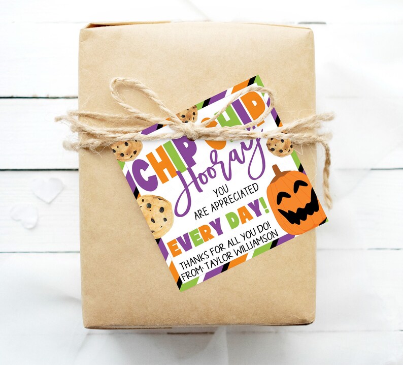 Halloween Cookie Thank You Gift Tags, Chip Chip Hooray, Appreciation ...