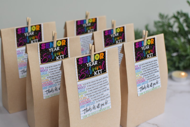 Senior Survival Kit Gift Tag, Welcome Back Gift for School Students ...