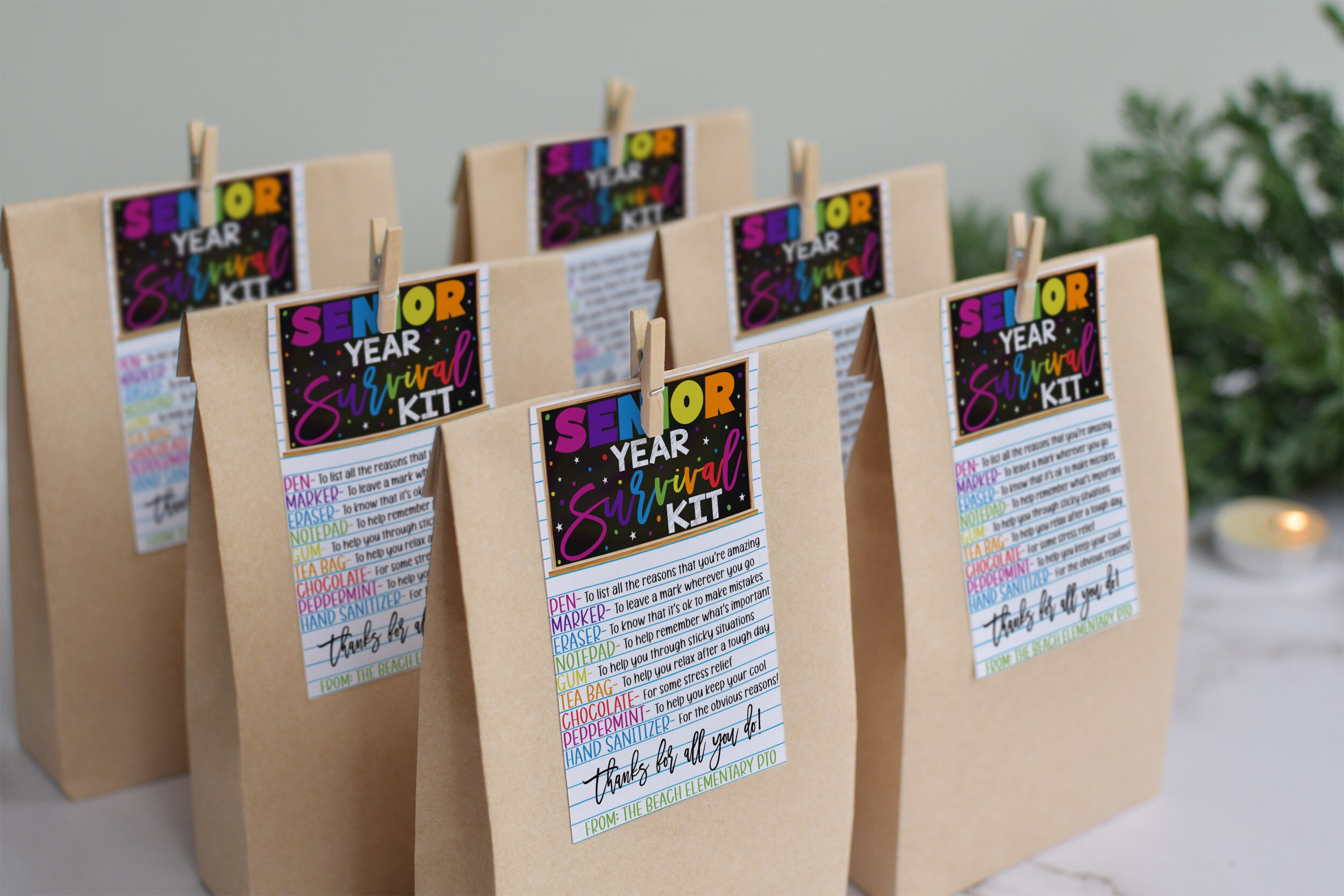 Senior Survival Kit Gift Tag, Welcome Back Gift for School Students ...