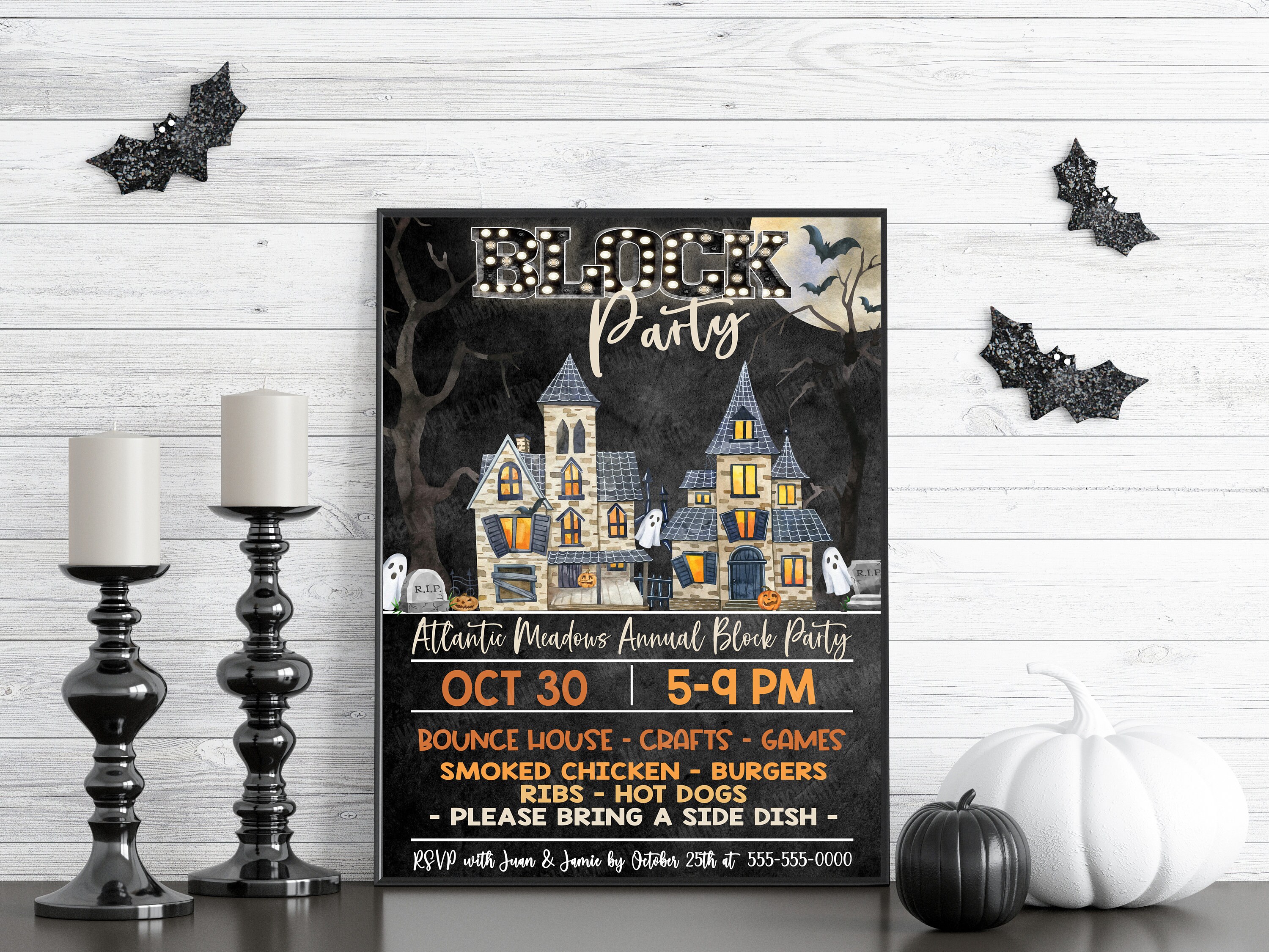 EDITABLE Halloween Block Party Invitation/Flyer Kids | Etsy