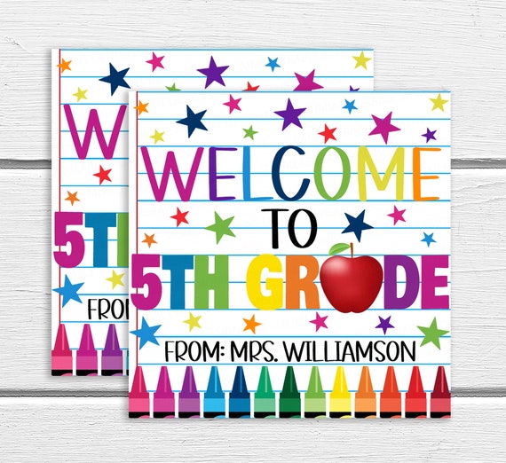 Welcome to Fifth Grade Gift Tag New School Year 5th Grade - Etsy