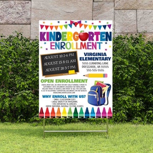 Kindergarten Enrollment Registration Flyer, Editable Printable Open ...