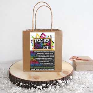 Teacher Survival Kit Gift Tag, Back to School Gift for Teachers ...