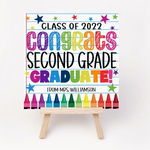 Second Grade Graduation Gift Tag, Editable Class of 2022 Congratulation ...
