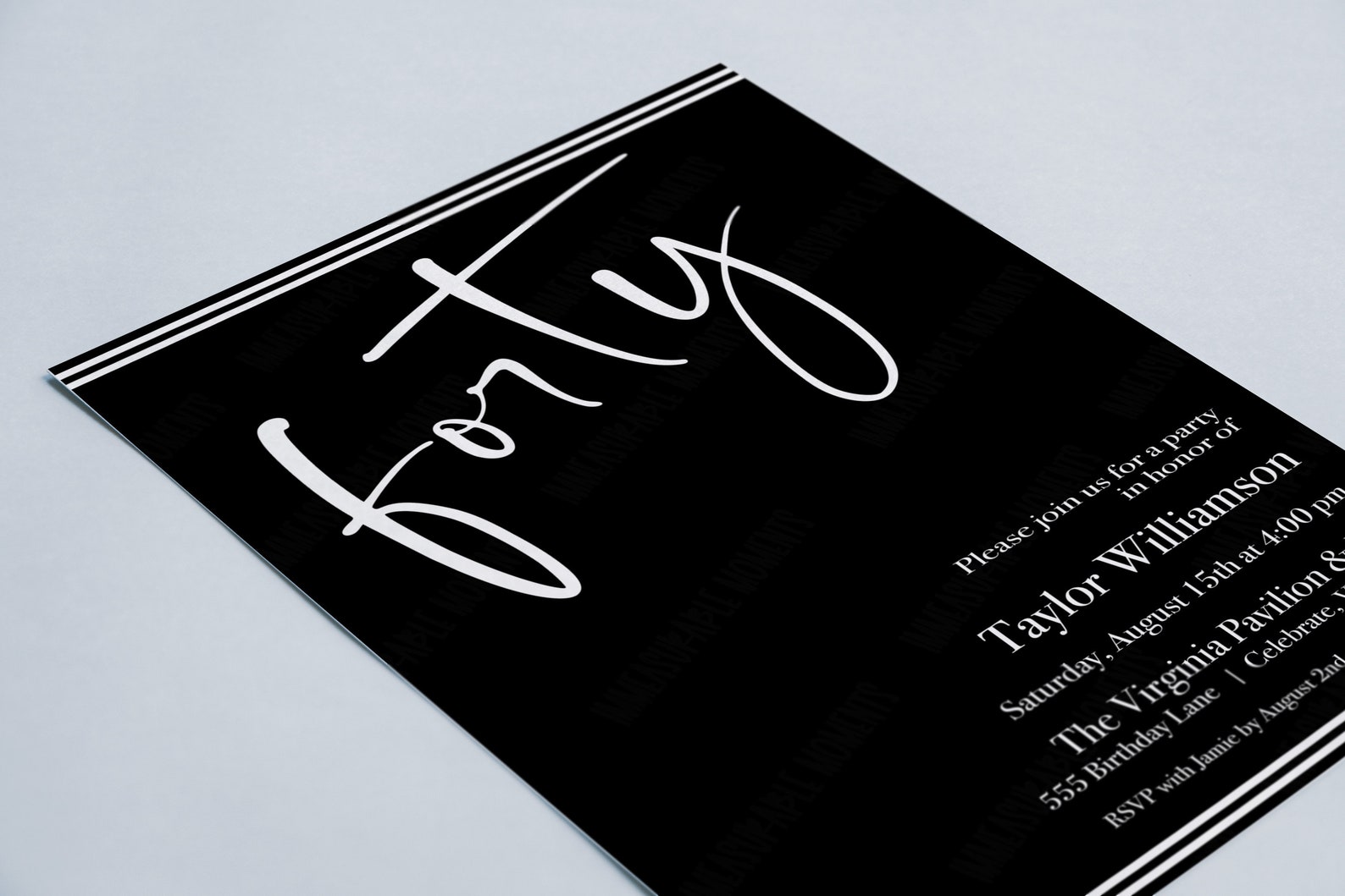 40th Birthday Invitation, Forty, Fortieth Birthday Invite, Minimalist ...