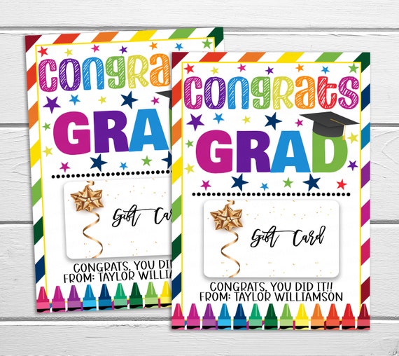 Graduation Gift Tag, Elementary Preschool Pre-K Kindergarten First 1st ...