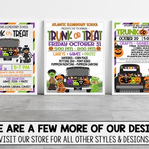 Editable Trunk or Treat Flyer Invitation, Kids Halloween Party, School ...
