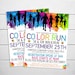 Color Run Flyer Invitation, Color Fun Dash Run Marathon 5K PTO PTA ...