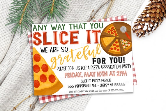 Pizza Appreciation Dinner/Lunch Party Invitation, Editable Staff ...