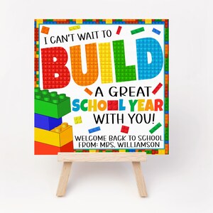 Back to School Building Blocks Gift Tags, Students Classmates Classroom ...