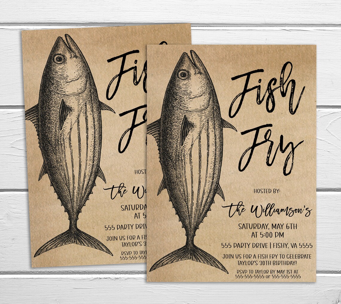 Fish Fry Invitation, Fish Fry Party Invite, Any Occassion Fish Fry ...