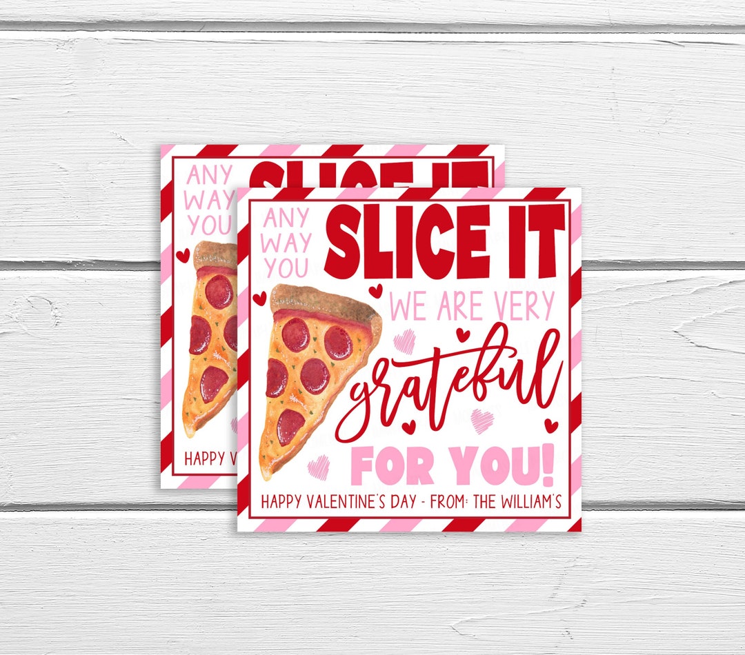 Valentine Pizza Appreciation Gift Tag, Editable Employee Teacher Nurse ...