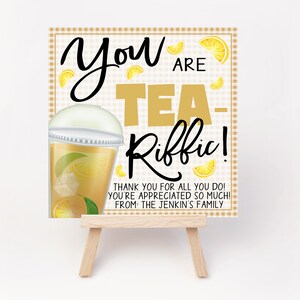 Iced Tea Gift Tag, Editable You Are Tea-riffic, Iced Tea Appreciation ...