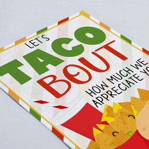 Taco Thank You Sign, Let's Taco Bout How Much We Appreciate You, Lunch ...